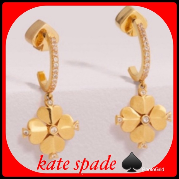 kate spade | Jewelry | Kate Spade Legacy Logo Spade Flower Huggies ...